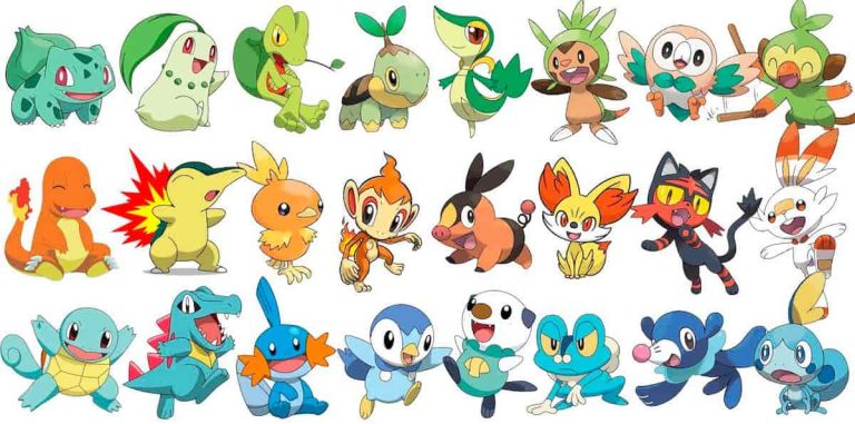 Todos los Pokémon Iniciales por Generación [9 generaciones]